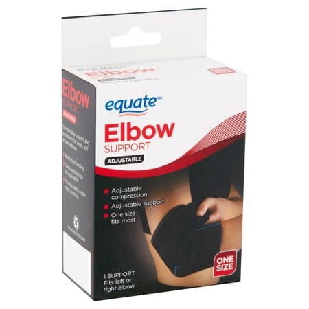 Equate Adjustable Elbow Support, Black, One Size | OTC-Eligible Braces ...